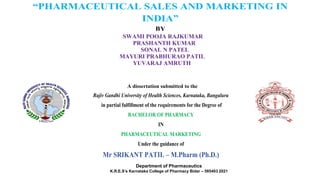 Pharmaceutical Sales & Marketing in India (PPT) by Prashanth Kumar & Team | PDF | Pharmaceutical ...