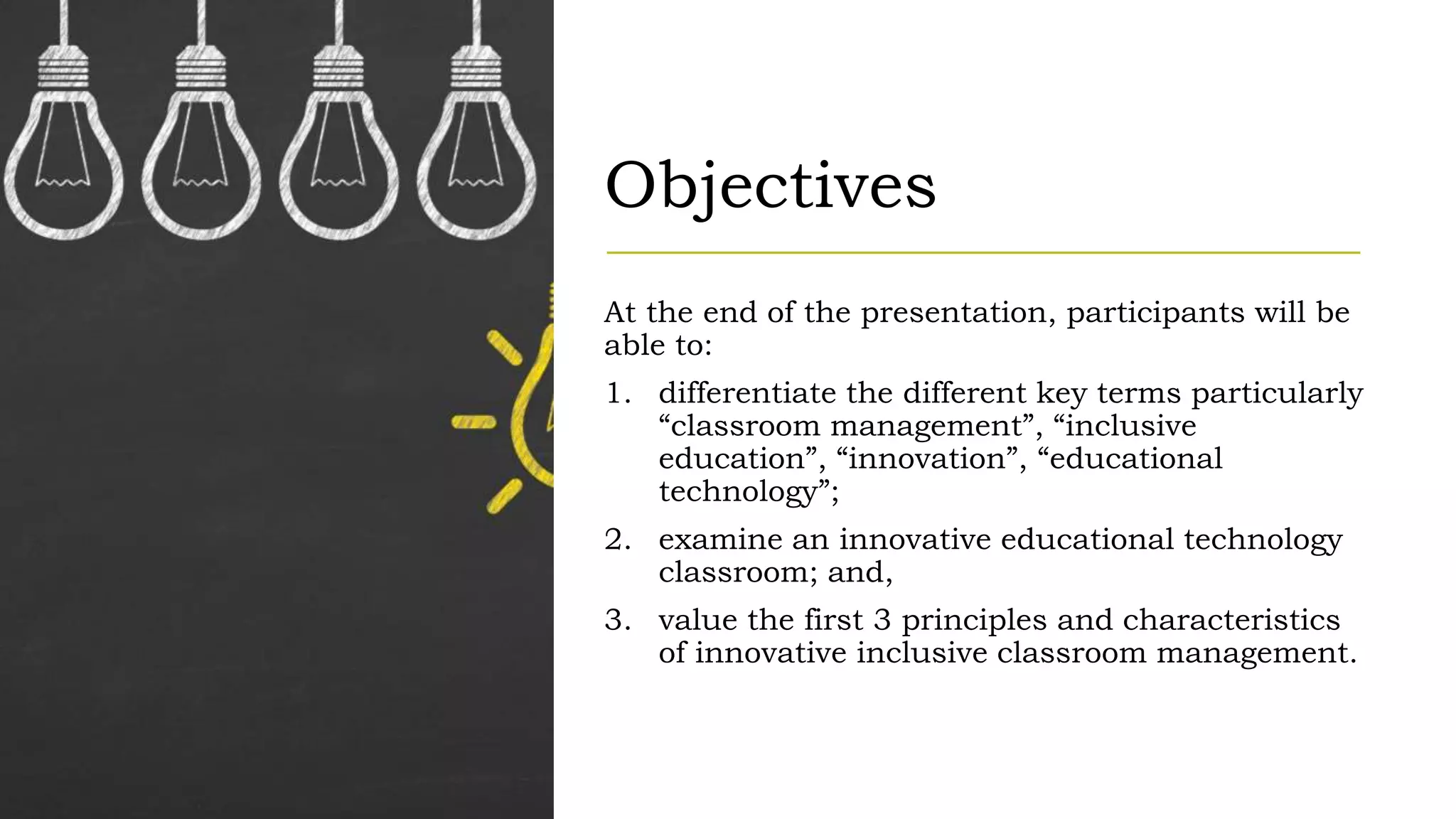 Principles and Characteristics of Innovative Classroom Management | PPTX