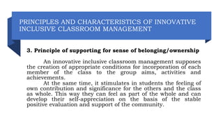 Principles and Characteristics of Innovative Classroom Management | PPT
