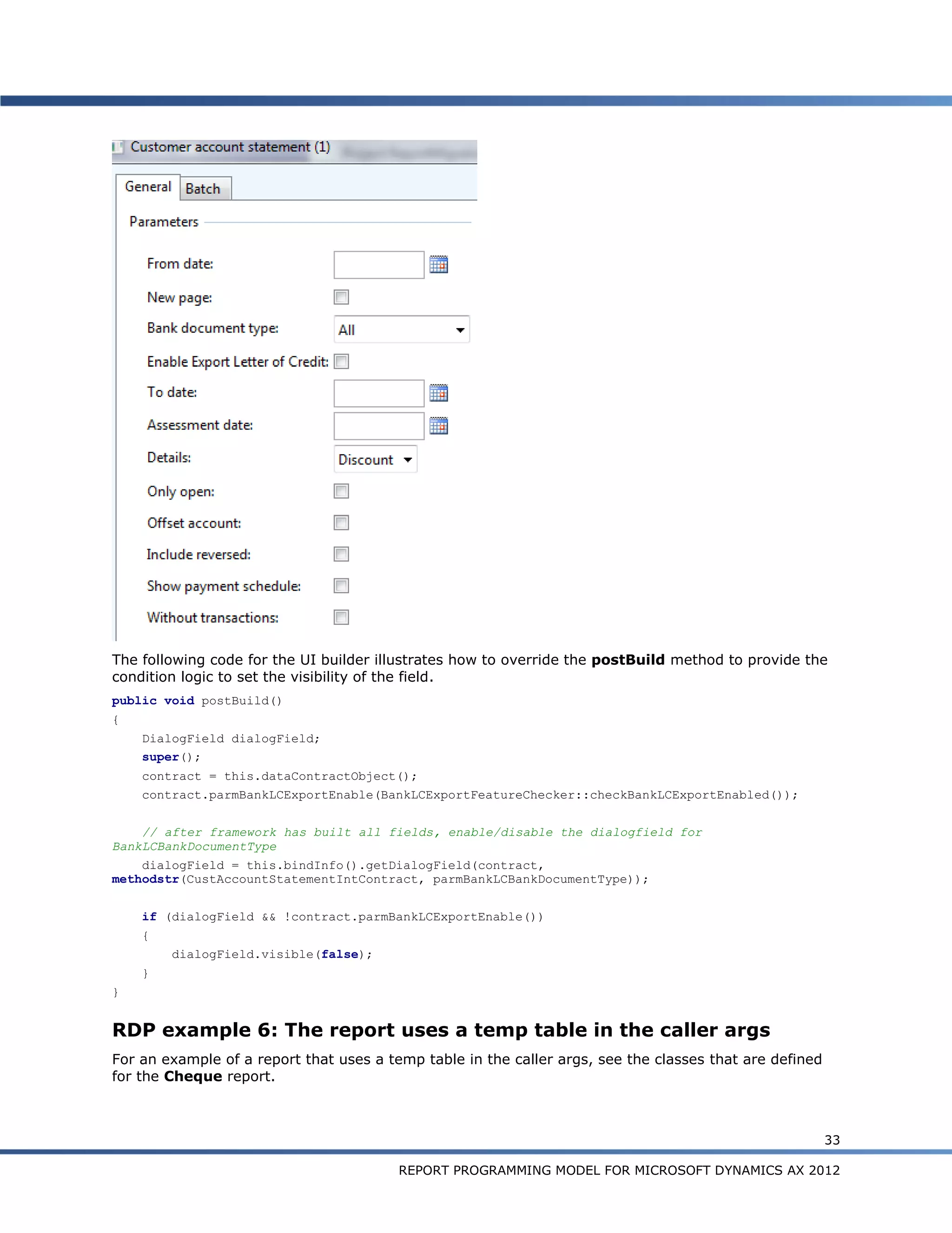 Report programming model for microsoft dynamics ax 2012 | PDF