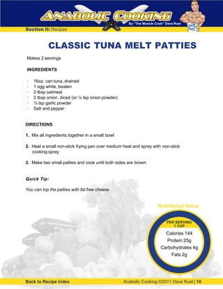 Report recipes: The Muscle Cook’s | PDF