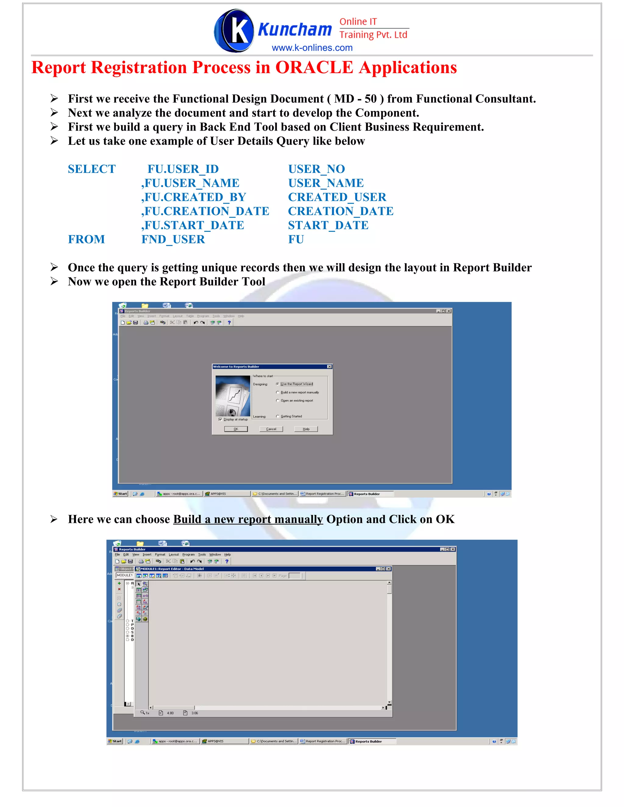 Report Registration Steps with effected tables in ORACLE Applications ...