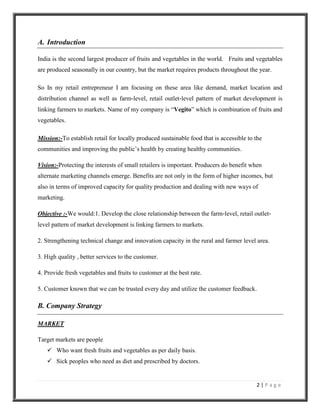 Report in retail on Fresh Vegetables and fruits | PDF