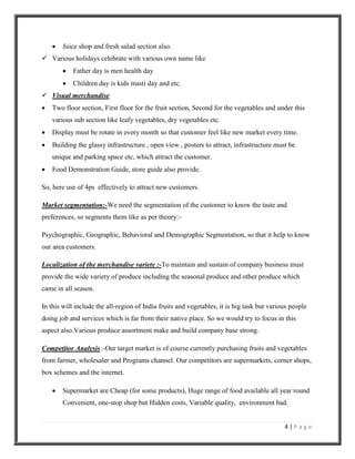 Report in retail on Fresh Vegetables and fruits | PDF