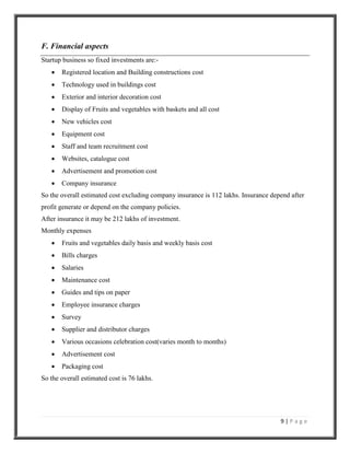Report in retail on Fresh Vegetables and fruits | PDF | Agriculture ...
