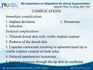 My experience on Megaderm for dorsal Augmentation | PPT