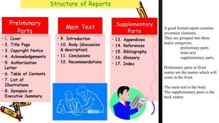 Report writing and report structure here | PPT