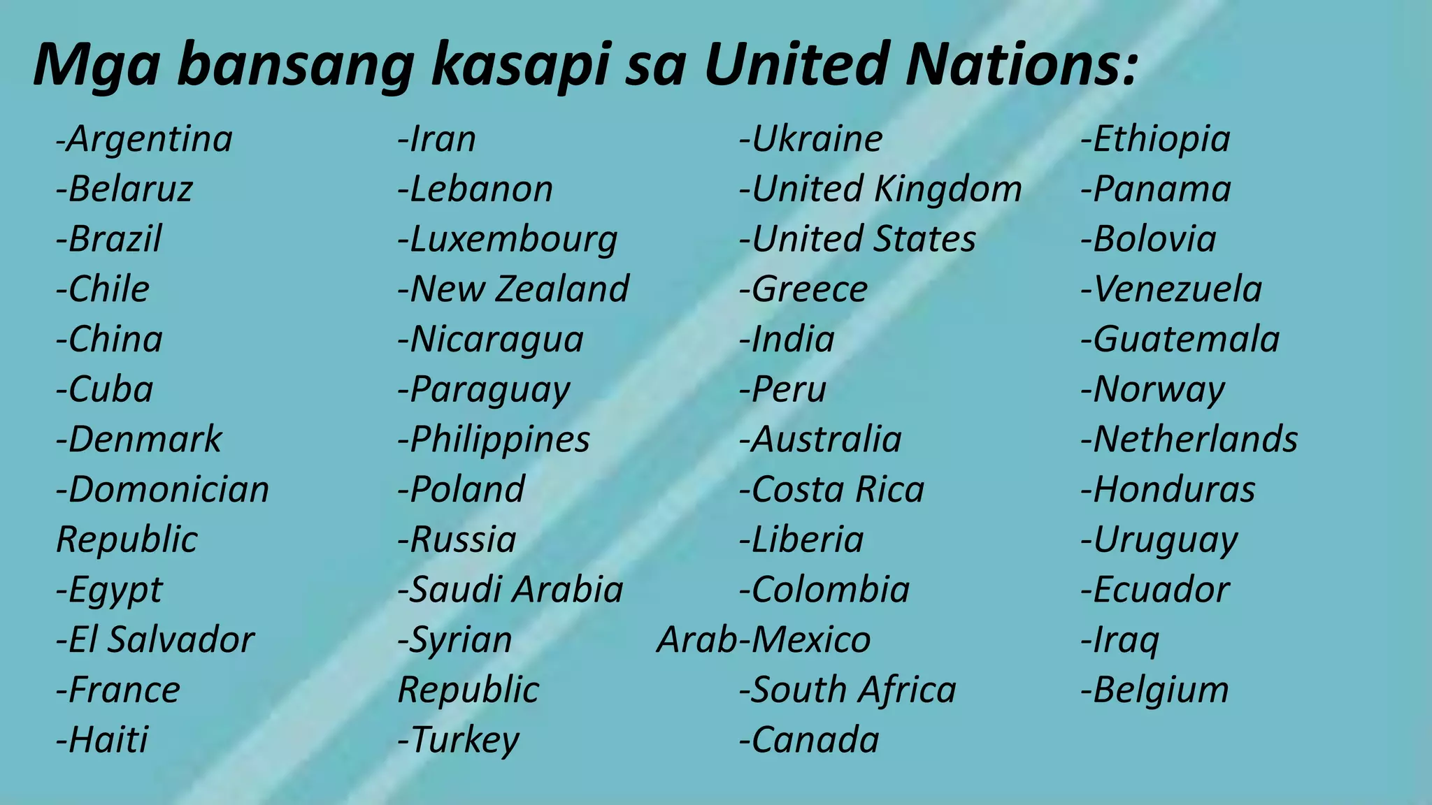 Nagkakaisang mga bansa | PPTX