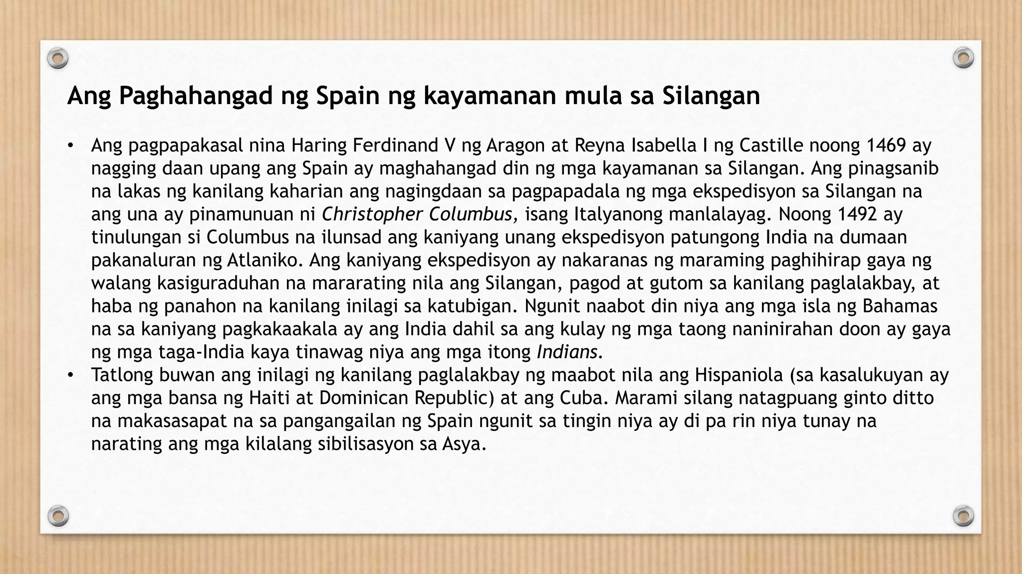 unang yugto ng imperyalismong kanluranin | PPTX