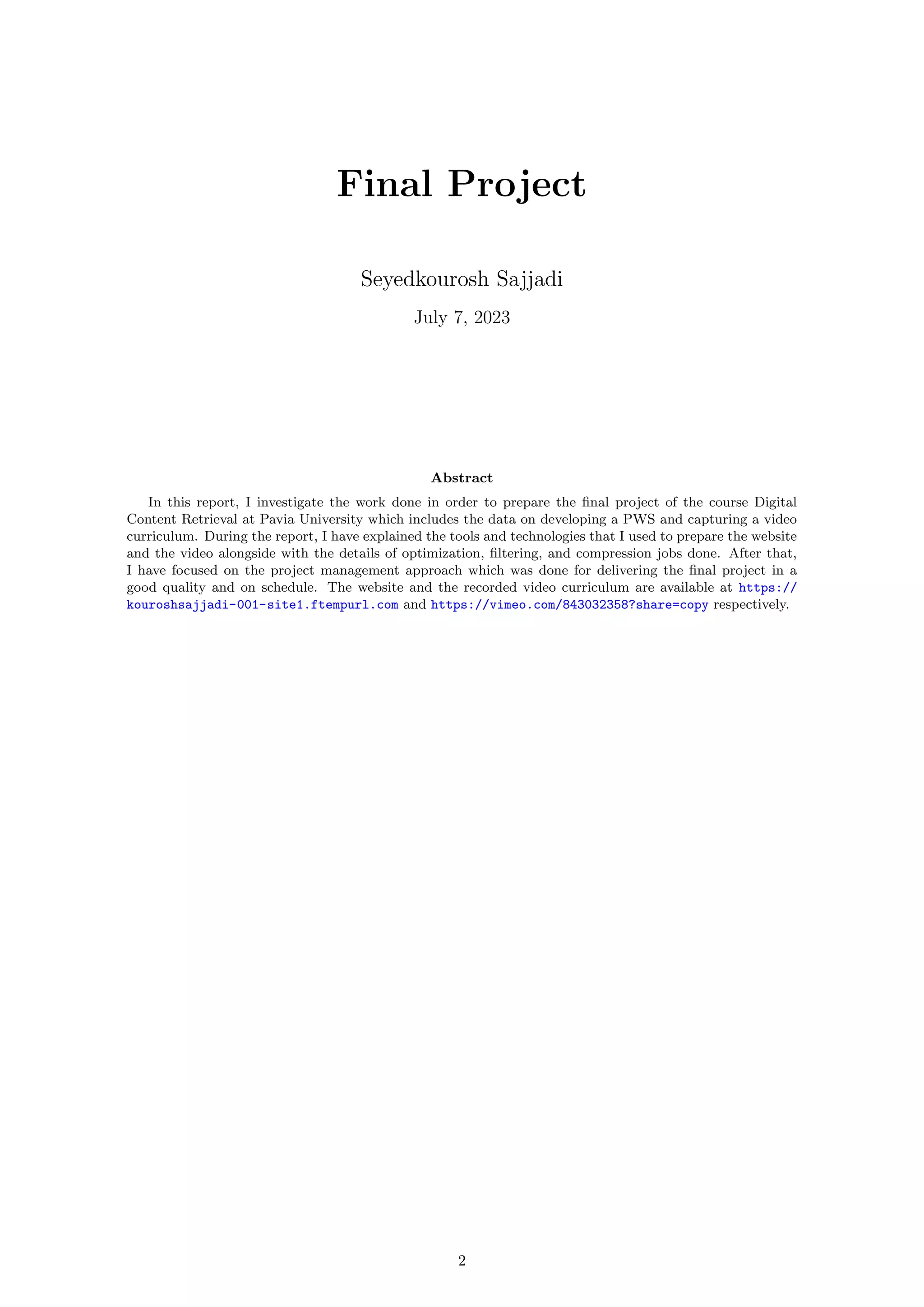 Digital Content Retrieval Final Report | PDF