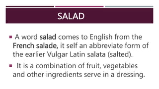 SALAD DRESSING PRESENTATION for Cookery pptx | PPTX