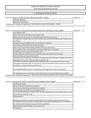Course Evaluation Report Sample | PDF