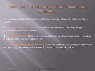 Reports and dashboards @salesforce | PPTX