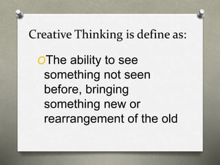 CREATIVE THINKING | PPTX