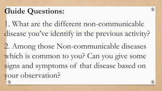 Non-communicable diseases.pptx | Diseases and Conditions | Medical Health