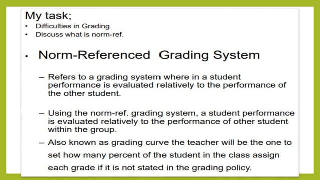 Criterion-Referenced Grading and Norm Grading system | PPTX