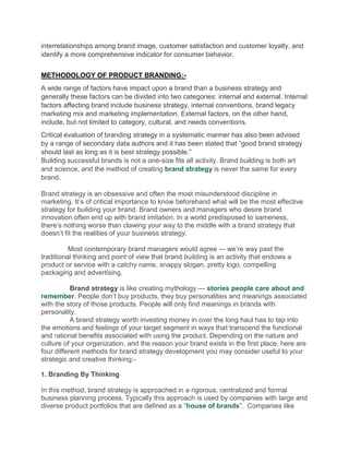 Reports on product branding | PDF