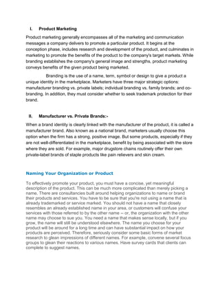 Reports on product branding | PDF