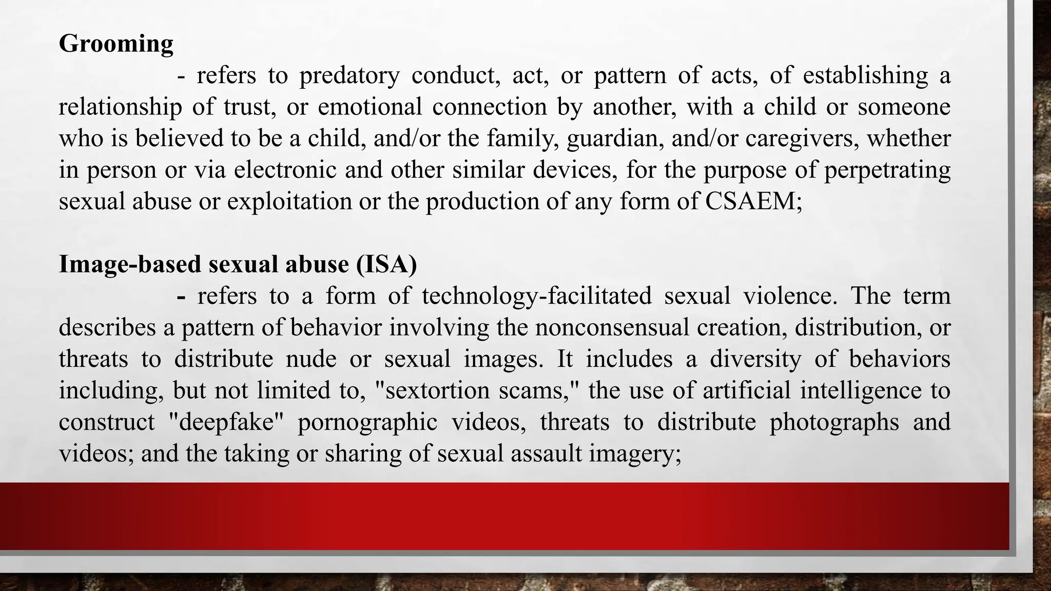 Anti-Online Sexual Abuse or Exploitation of Children (OSAEC) and Anti ...
