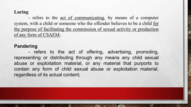 Anti-Online Sexual Abuse or Exploitation of Children (OSAEC) and Anti ...