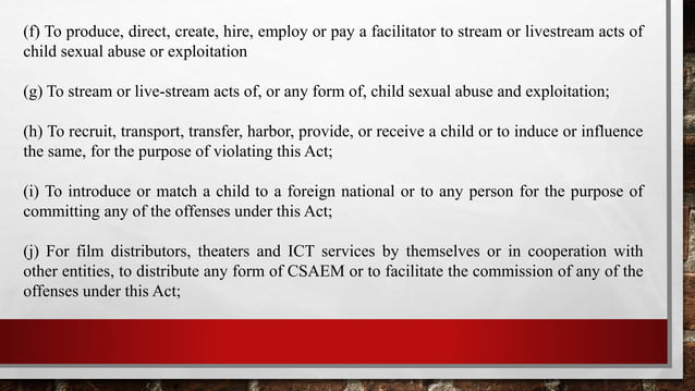 Anti-Online Sexual Abuse or Exploitation of Children (OSAEC) and Anti ...