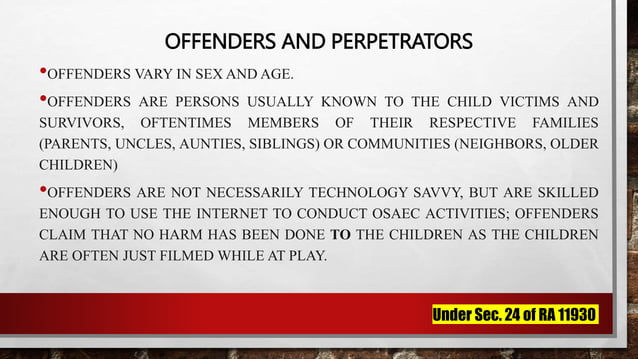 Anti-Online Sexual Abuse or Exploitation of Children (OSAEC) and Anti ...