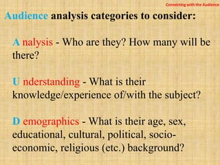 Audience Analysis - Public Speaking | PPTX