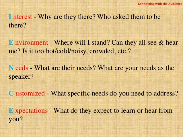 Audience Analysis - Public Speaking Audience Analysis - Public Speaking