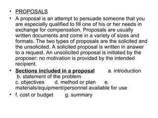 Reports & Proposals | PPT