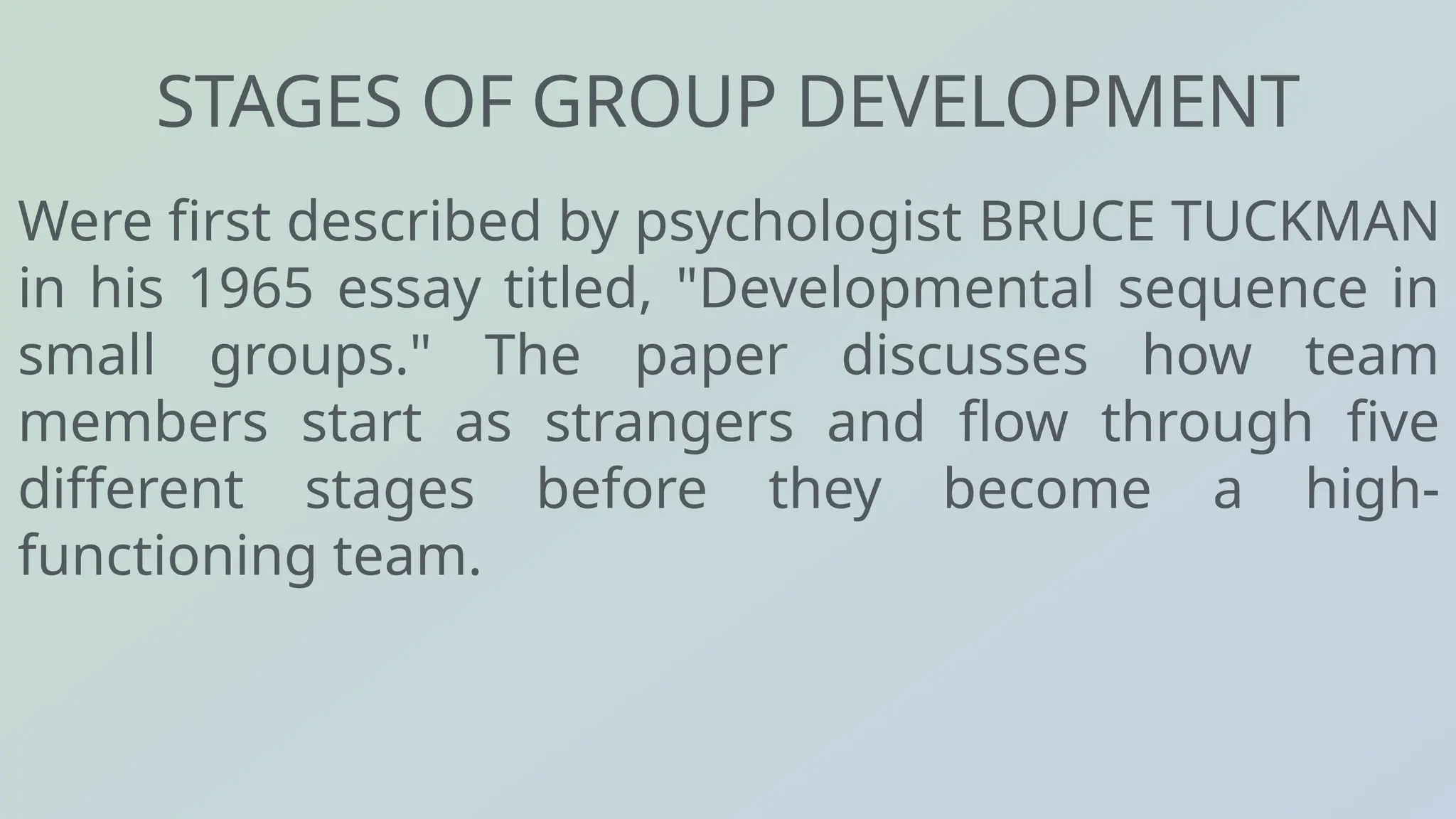 REPORT STAGES OF GROUP DEVELOPMENT & DYNAMICS OF AN EFFECTIVE TEAM | PPTX