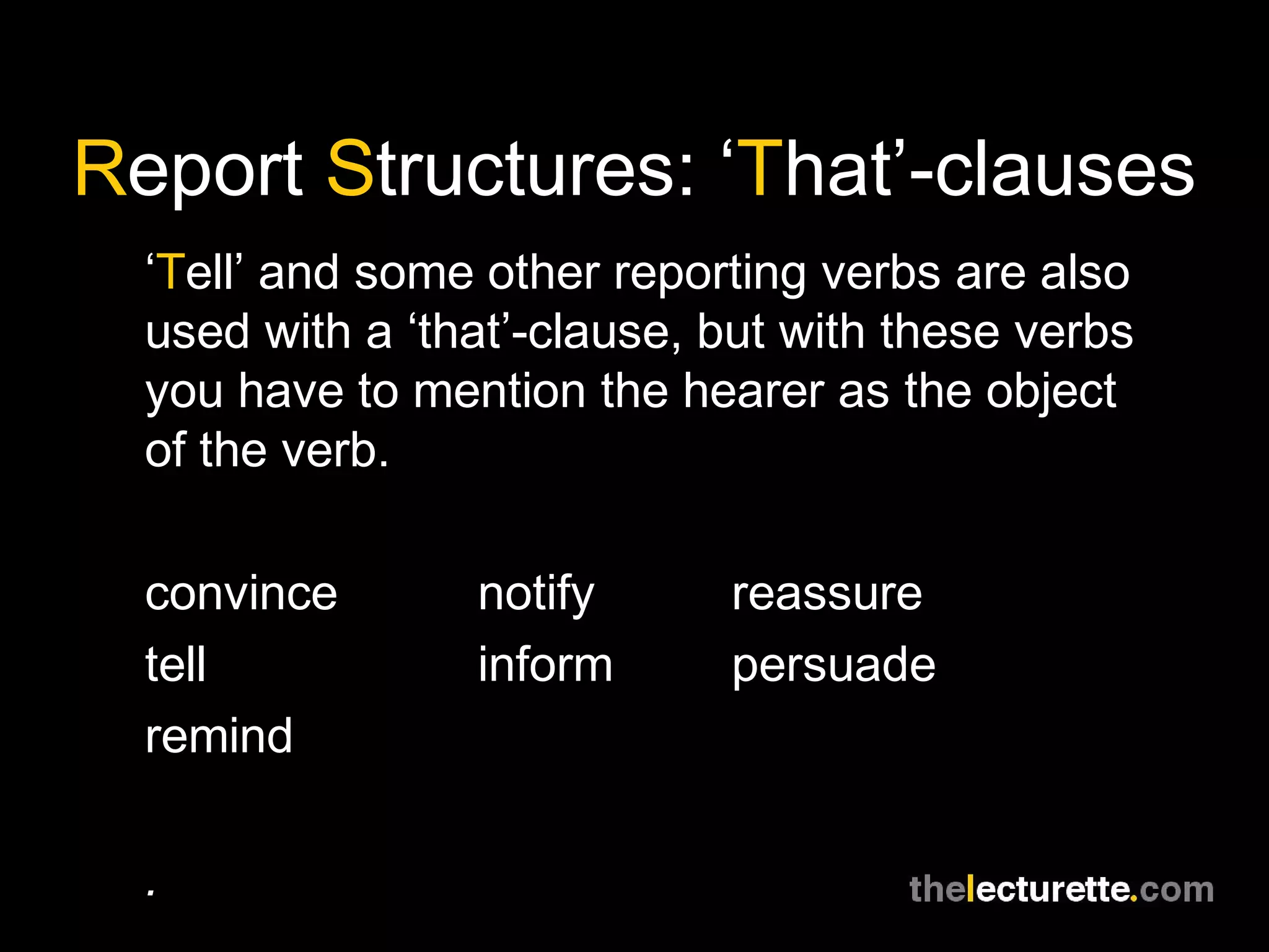 Reports Structures with 'that'. | PPT | Law