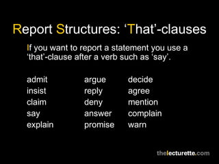 Reports Structures with 'that'. | PPT | Law