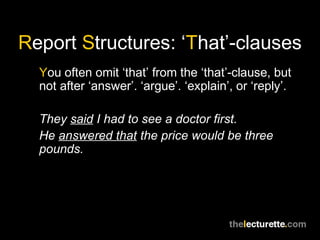 Reports Structures with 'that'. | PPT | Law