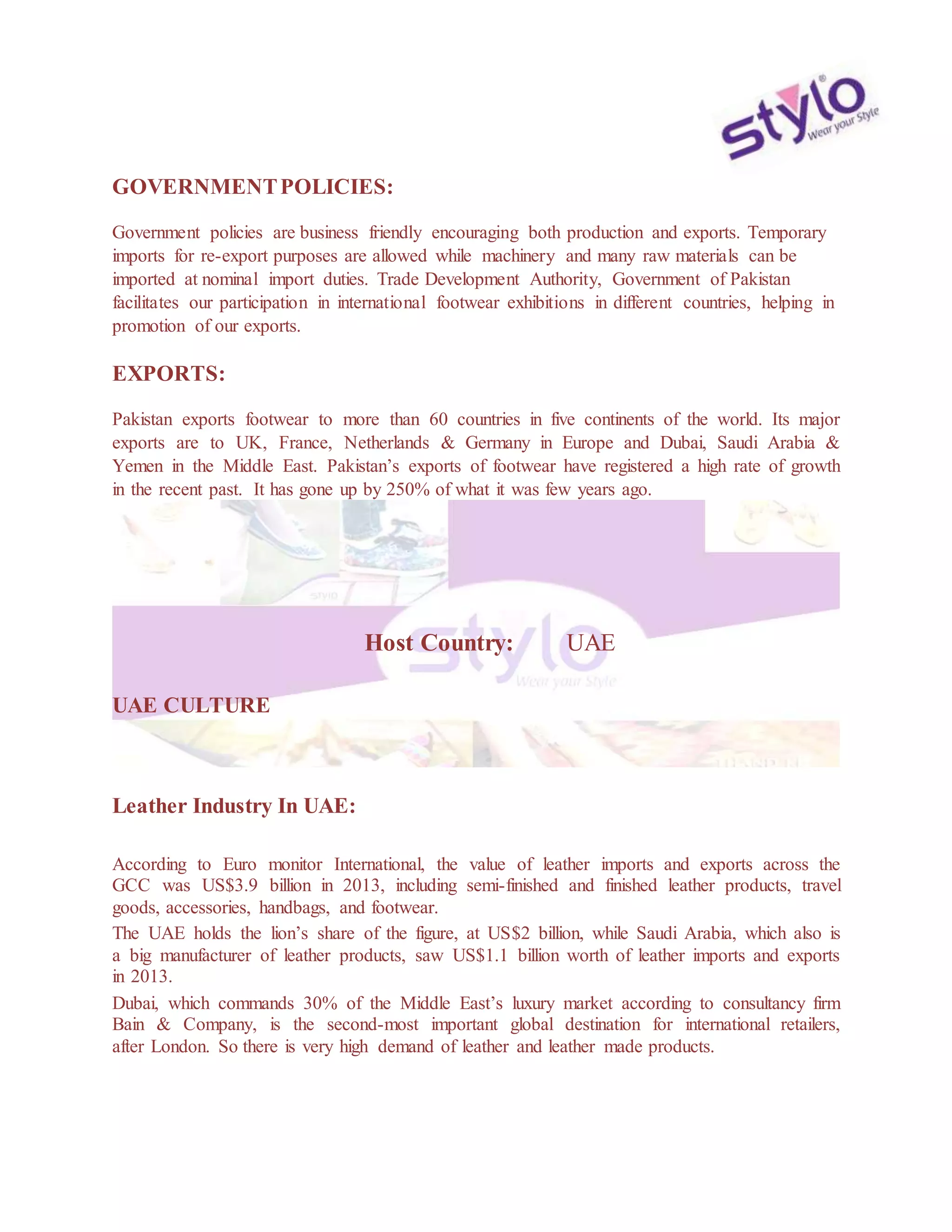 Report of stylo shoes Launching in UAE | PDF