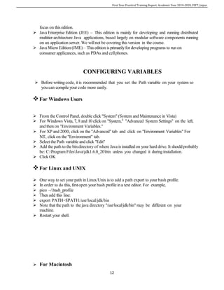 Report summer training core java | PDF