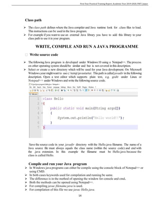 Report summer training core java | PDF