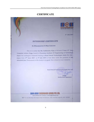 Report summer training core java | PDF