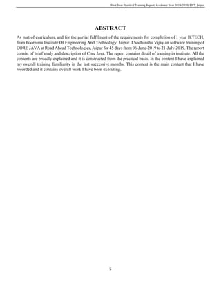 Report summer training core java | PDF