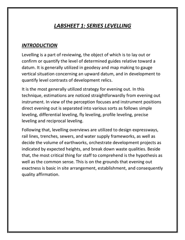 REPORT SURVEY LEVELLING CIVIL ENGINEERING.pdf | Civil Engineering Industry | Industries