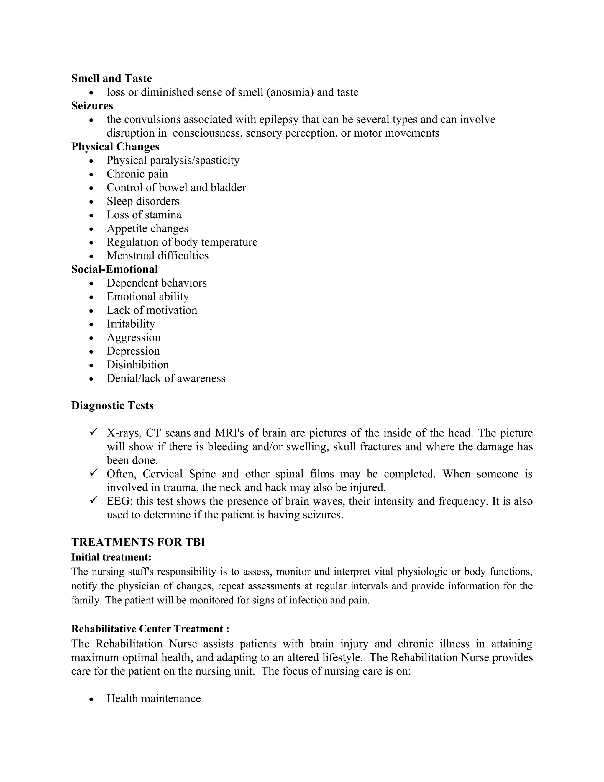 Traumatic brain injury and Spinal cord injury | DOC