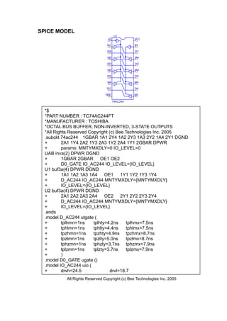 TC74AC244FT PSpice Model (Free SPICE Model) | PDF