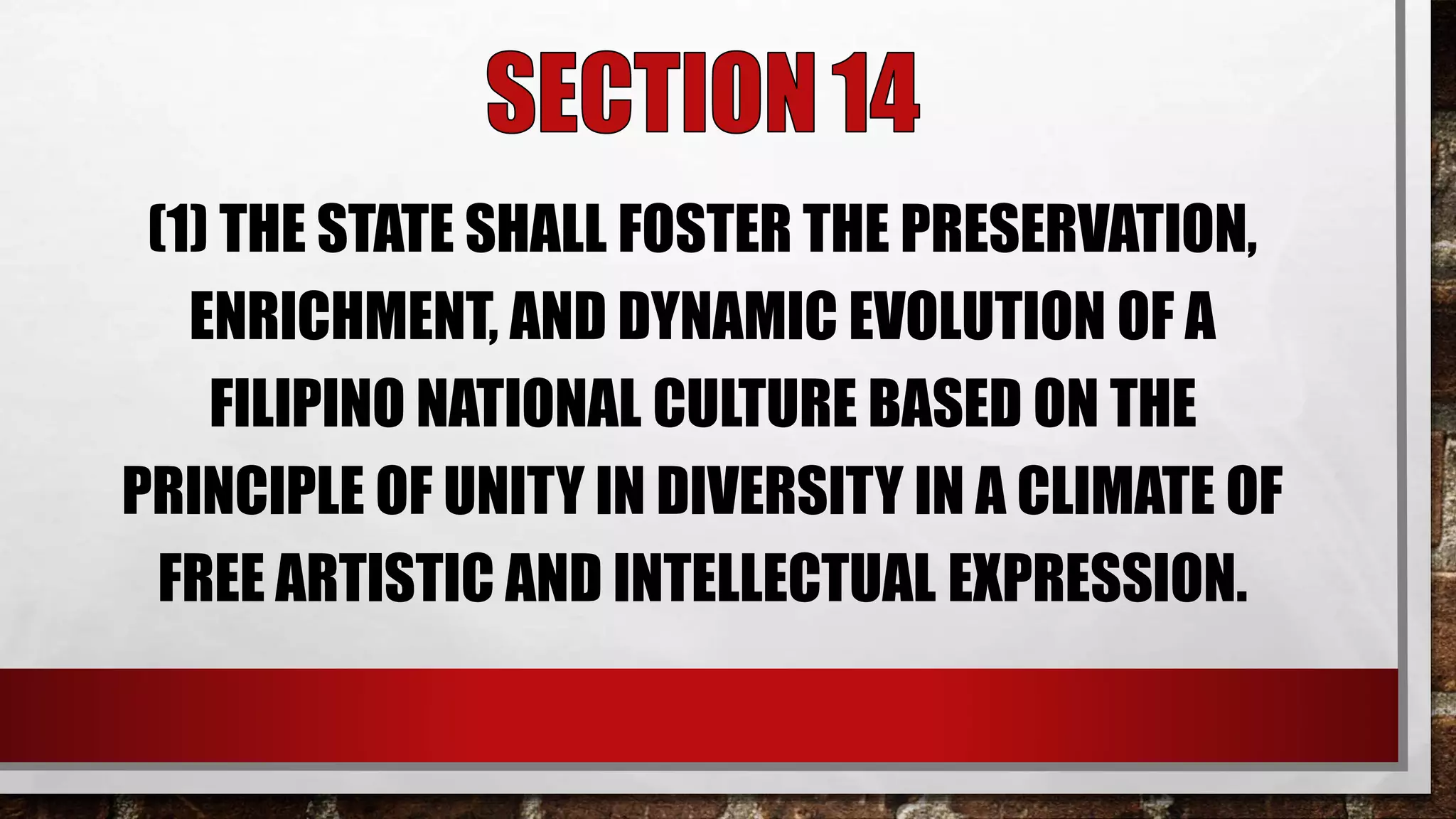 ARTICLE XIV OF THE 1987 PHILIPPINE CONSTITUTION | PPTX