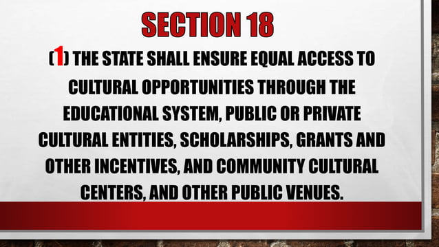 ARTICLE XIV OF THE 1987 PHILIPPINE CONSTITUTION | PPTX | Personal Taxes ...