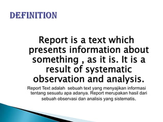 Report text | PPTX