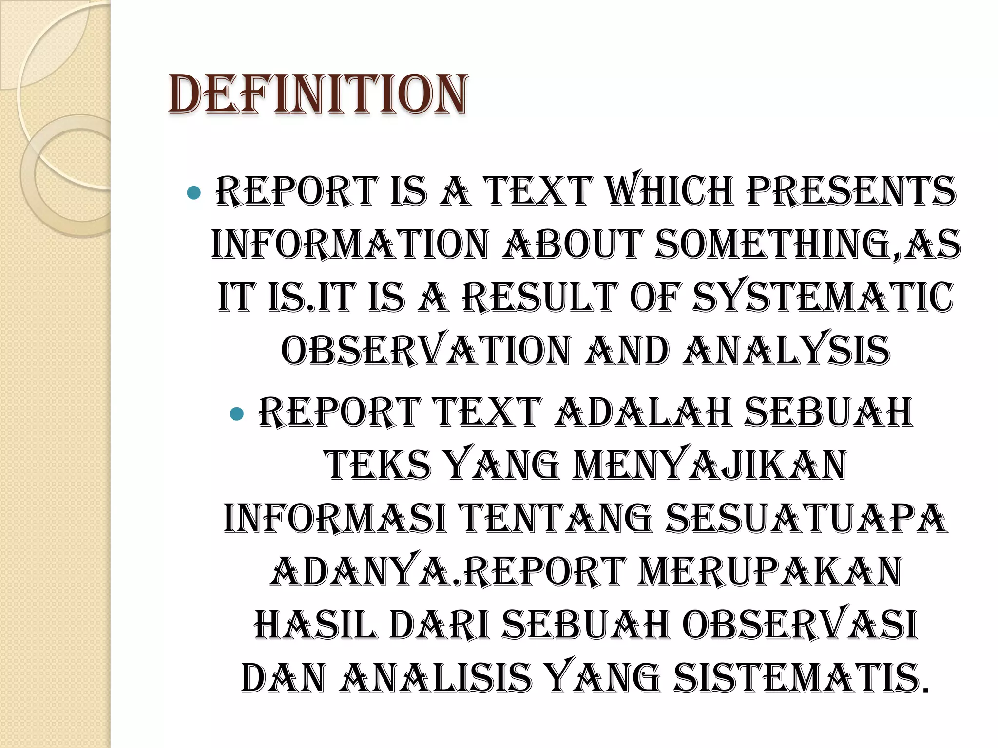 Report text | PPTX