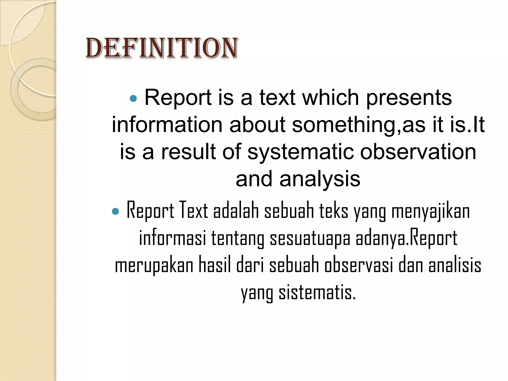 Report text custom animation | PPTX
