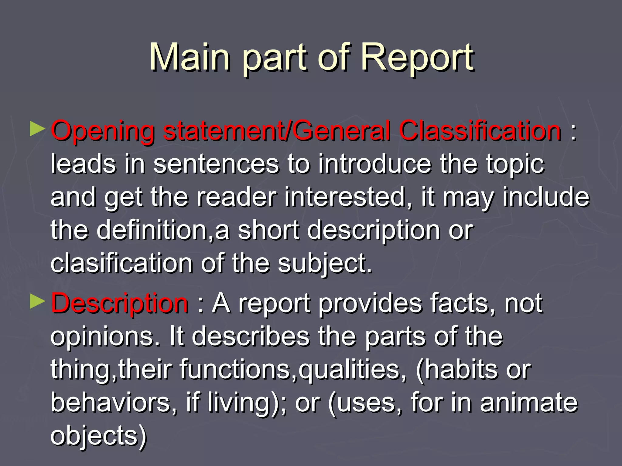 Report text (complete explanation) | PPT