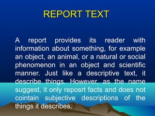Report text (complete explanation) | PPT