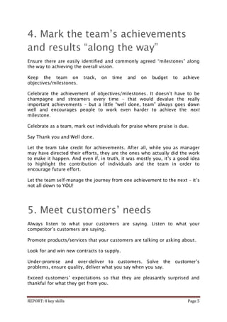 Report The 8 Key Skills Of Successful Managers | PDF