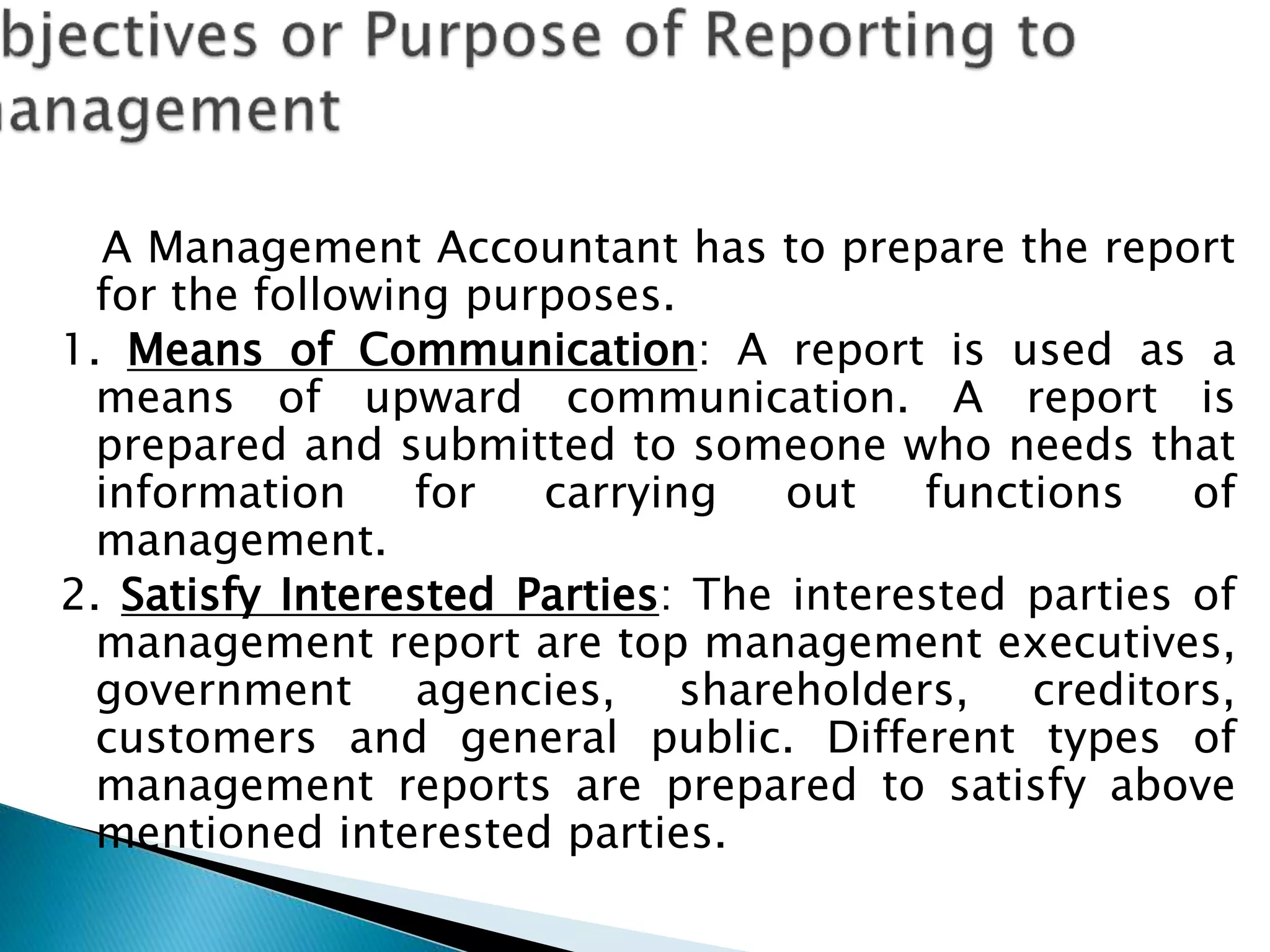 Report to management | PPTX